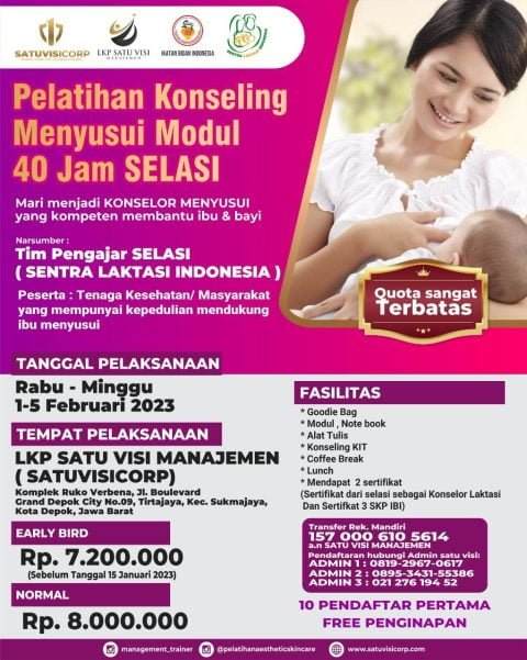 Pelatihan Konseling Menyusui Modul 40 Jam SELASI - Yayasan Sentra Laktasi Indonesia